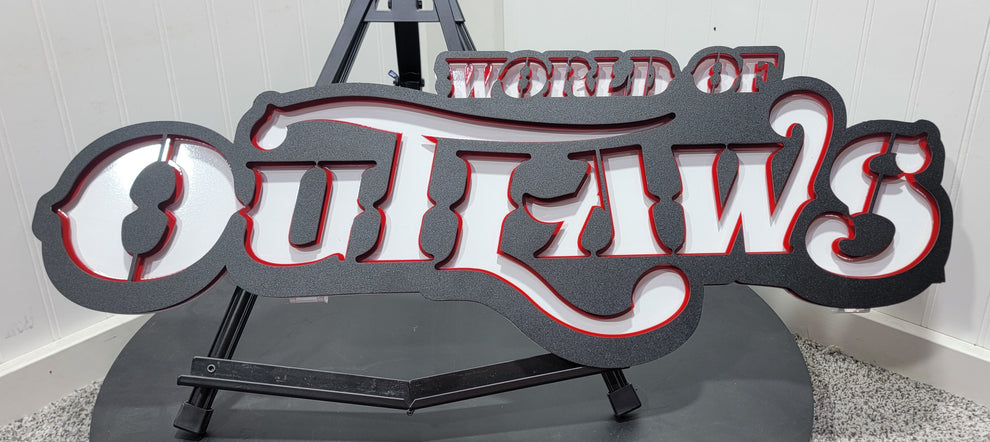 World of Outlaws Premier Welded Logo – Premier Metal Art