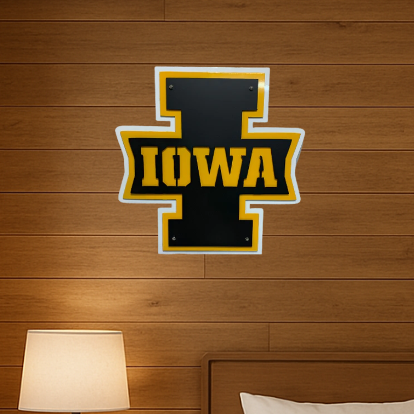 Iowa Hawkeyes Crossed "I" – Premier Metal Art
