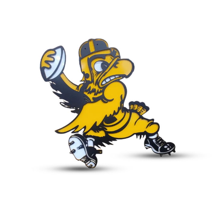 Iowa Hawkeyes Vintage Football Herky – Premier Metal Art