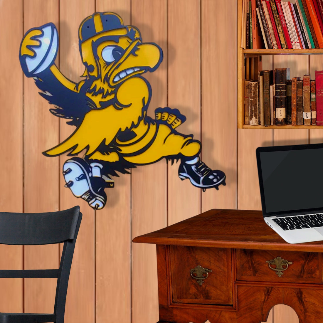 Iowa Hawkeyes Vintage Football Herky – Premier Metal Art