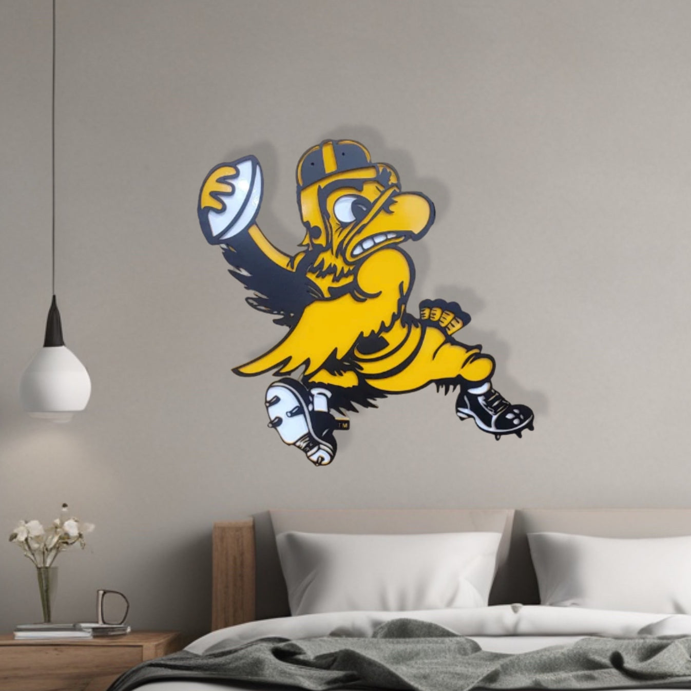 Iowa Hawkeyes Vintage Football Herky – Premier Metal Art