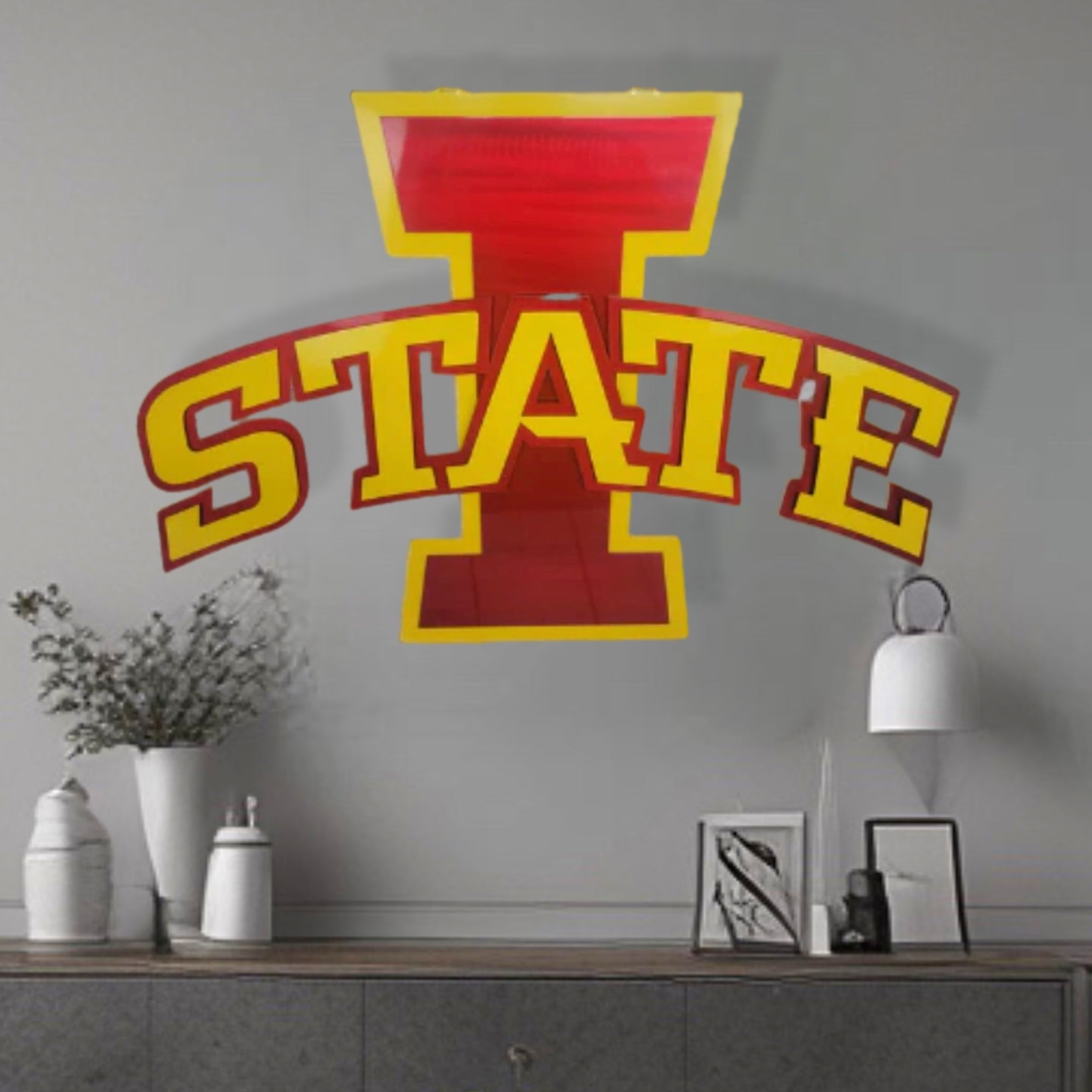 Iowa State "I" with "State" – Premier Metal Art